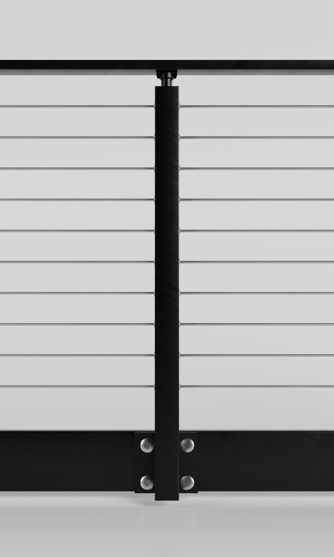 Cable Railing - Black Metal With Black Handrail Top 8' Side(Fascia) Mo ...