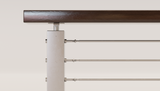 Cable Railing - Stainless Steel With Dark Wood Top 8' Deck Mounted Str ...